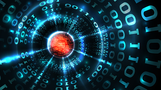 Abstract Computer Data Background Programming Binary Code Data Stream Abstract Firewall Hacking