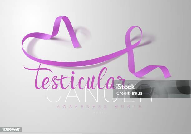 Testicular Cancer Awareness Calligraphy Poster Design Realistic Orchid