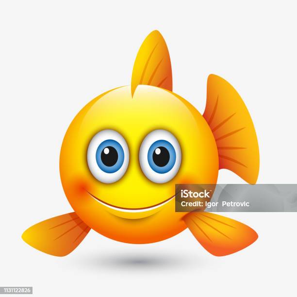 Émoticône De Poisson Mignon Emoji Smileyillustration Vectorielle