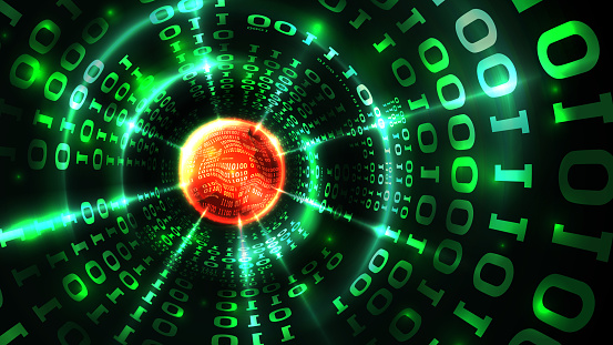 Abstract Computer Data Background Matrix Binary Code Data Stream Abstract Firewall Hacking