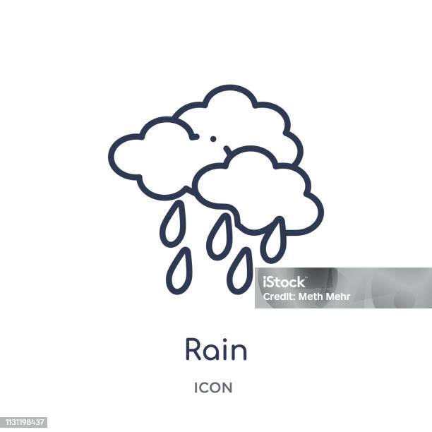 Lineair Regen Icoon Van Herfst Overzicht Collectie Dunne Lijn Regen