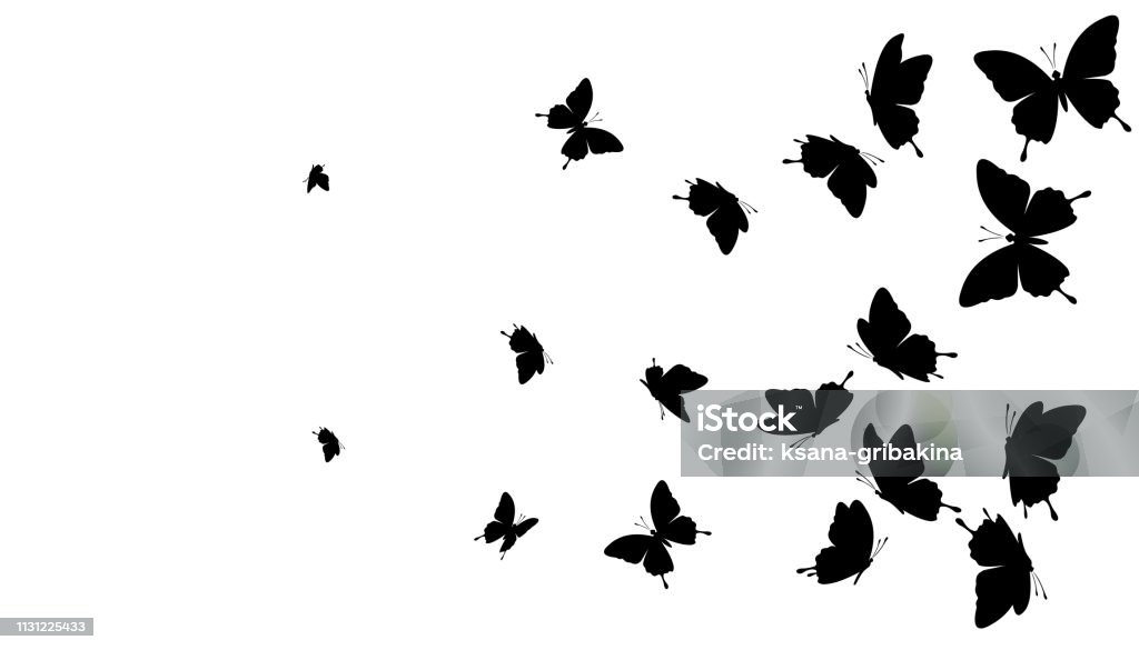 Flying Butterflies Vector Decoration Element Stock Illustration