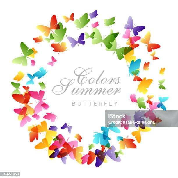 Flying Butterflies Vector Decoration Element Stock Illustration