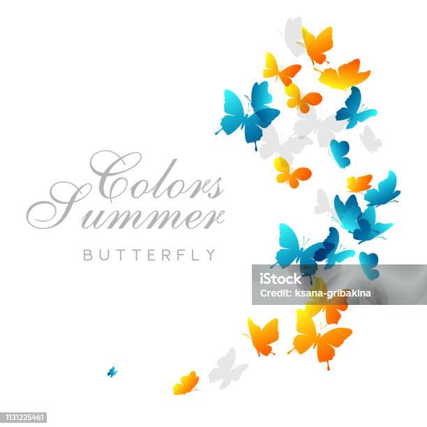 Flying Butterflies Vector Decoration Element Stock Illustration