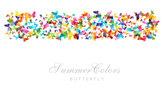 Flying Butterflies Vector Decoration Element Stock Illustration