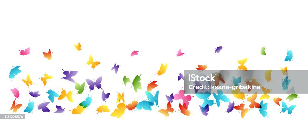 Flying Butterflies Vector Decoration Element Stock Illustration