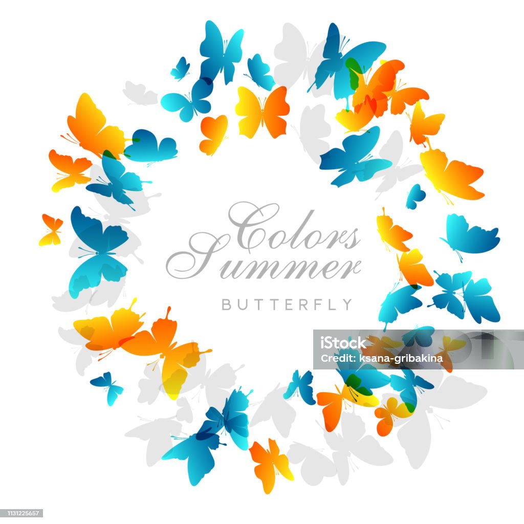 Flying Butterflies Vector Decoration Element Stock Illustration