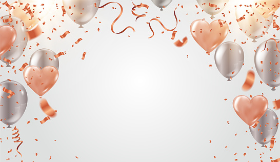 Ballon Dhélium Happy Confetti Isolé Dans Lair Pour Anniversaire