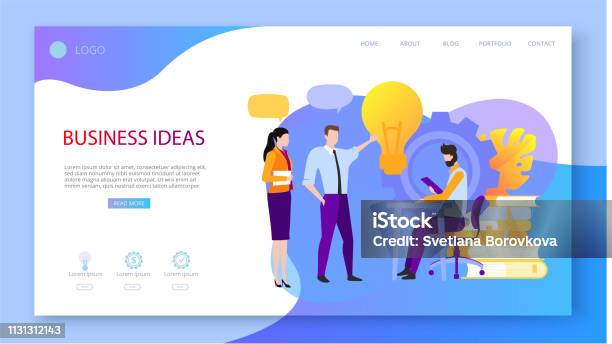 Ide Dan Proyek Bisnis Presentasi Halaman Arahan Atau Templat Desain
