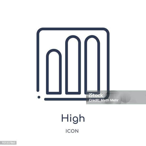 Lineair Hoog Icoon Van Gebouwen Outline Collectie Dunne Lijn Hoge Icoon
