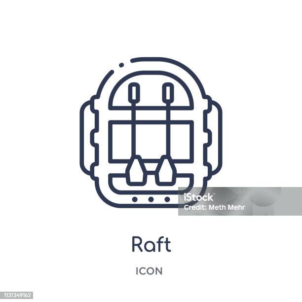 Lineair Raft Icoon Van Camping Outline Collectie Dunne Lijn Vlot Vector