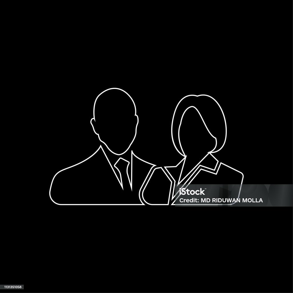Vetores De Macho E Fêmea Como O Ícone Dos Executivos Linha Arte Homens