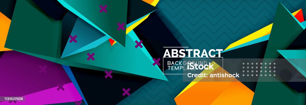 3d Triangular Shapes Geometric Background Origami Style Pattern With