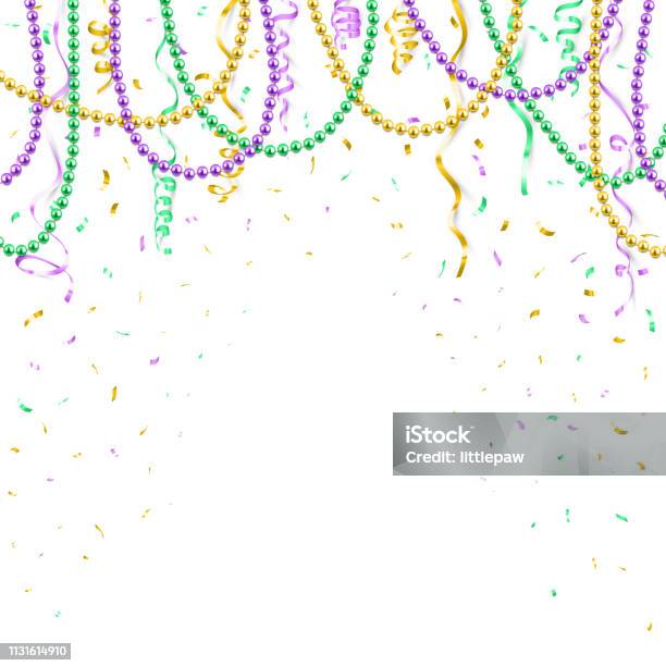 Mardi Gras Latar Belakang Template Spanduk Meriah Manikmanik Warnawarni