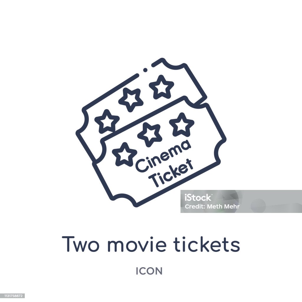 Linear Two Movie Tickets Icon From Cinema Outline Collection Thin Line ... Linear Two Movie Tickets Icon From Cinema Outline Collection Thin Line ...