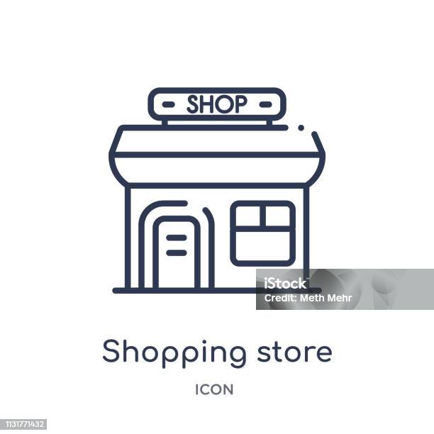 Icône De Magasin Linéaire De Commerce De La Collection De Contour Icône