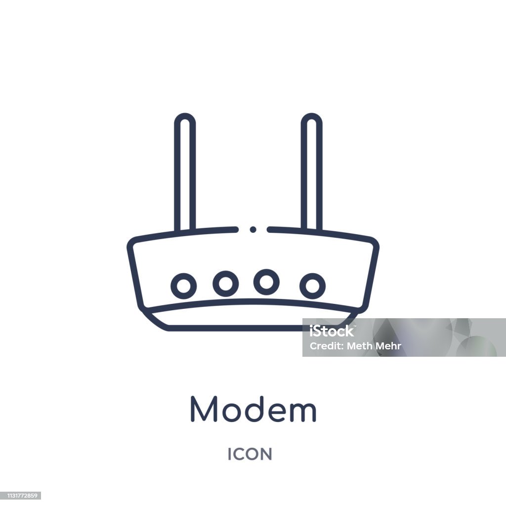 Linear Modem Icon From Comunation Outline Collection Thin Line Modem