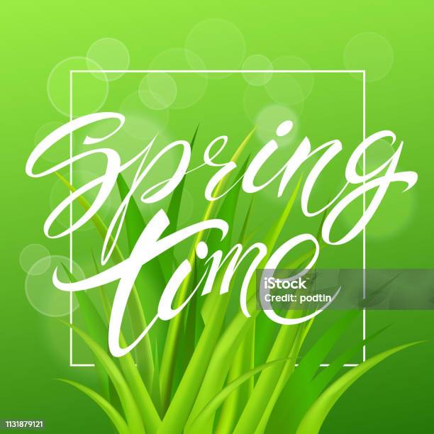 Lheure Du Printemps Lettrage De Calligraphie Manuscrite Avec Fond ... Lheure Du Printemps Lettrage De Calligraphie Manuscrite Avec Fond ...