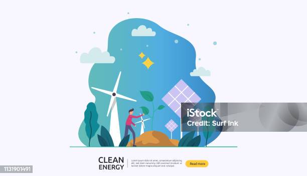 Green Clean Energy Sources Renewable Electric Sun Solar Panel And Wind