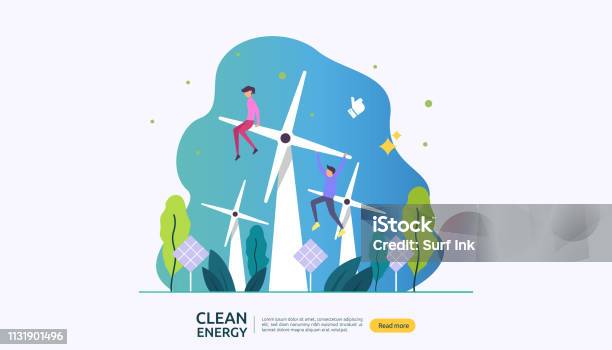 Green Clean Energy Sources Renewable Electric Sun Solar Panel And Wind