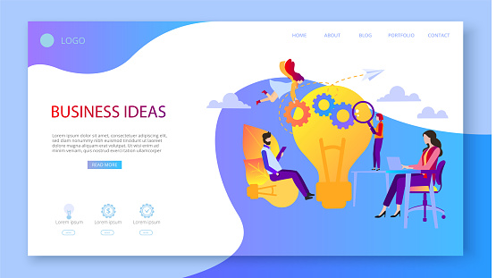 Ide Dan Proyek Bisnis Presentasi Halaman Arahan Atau Templat Desain