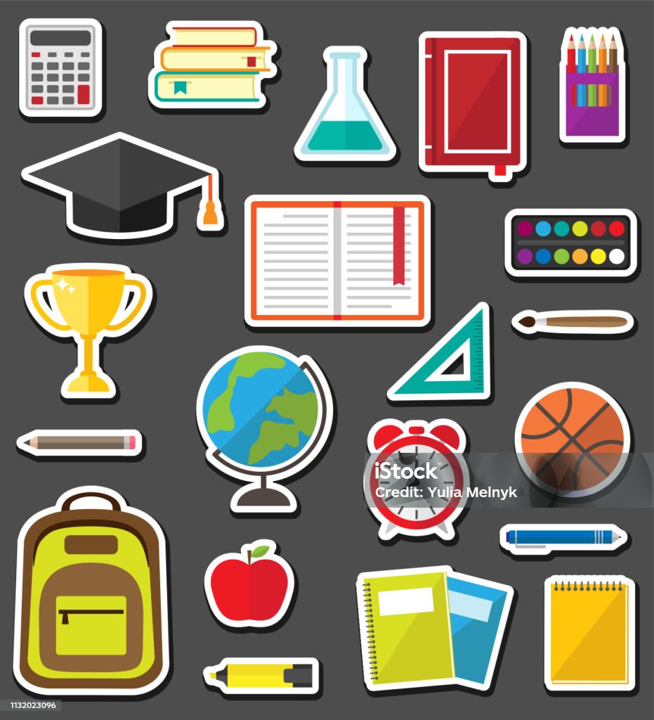 Set Vektor Stiker Alat Tulis Sekolah Ilustrasi Stok - Unduh Gambar ... Set Vektor Stiker Alat Tulis Sekolah Ilustrasi Stok - Unduh Gambar ...