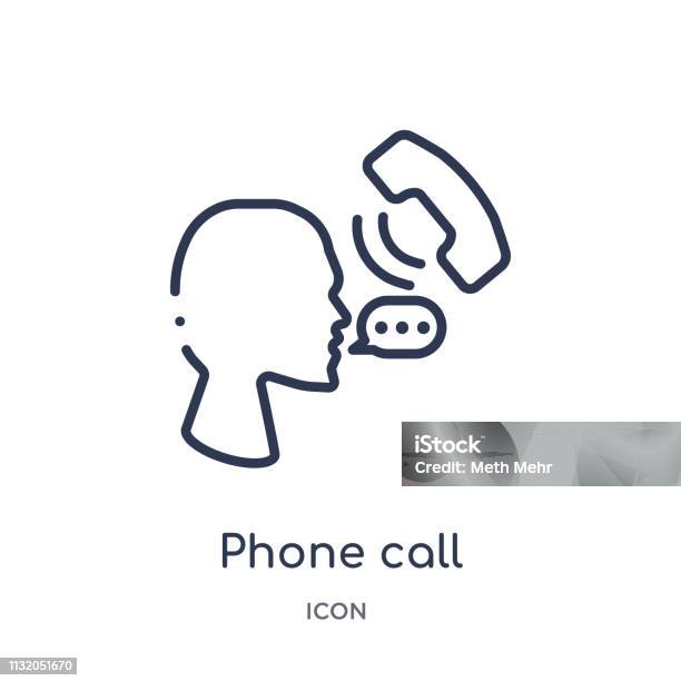 Icône Dappel Téléphonique Linéaire De La Collection De Contour Du