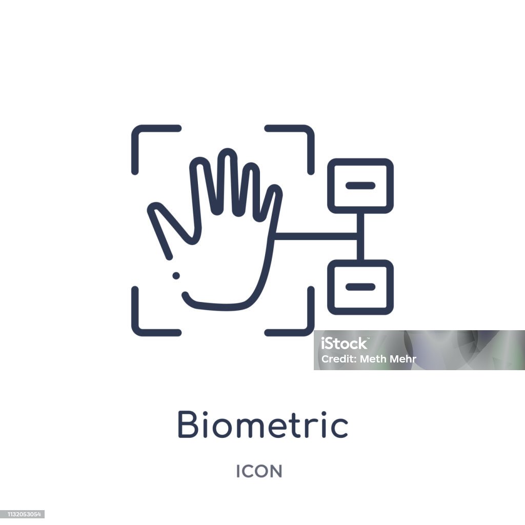 Lineaire Biometrische Identificatie Icoon Van Cyber Outline Collectie