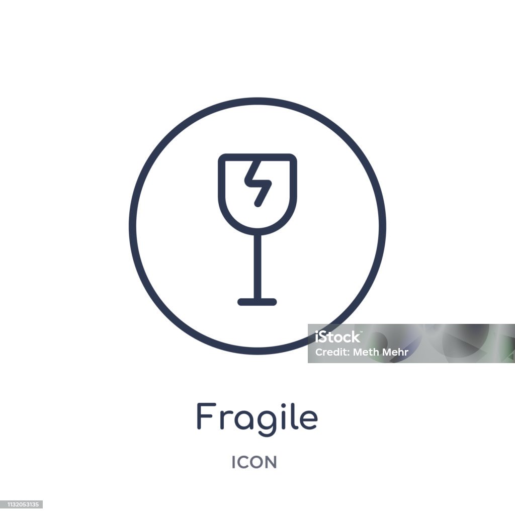 Linear Fragile Icon From Delivery And Logistic Outline Collection Thin Line Fragile Vector