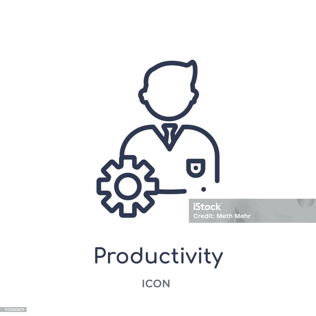 Linear Productivity Icon From Digital Economy Outline Collection Thin