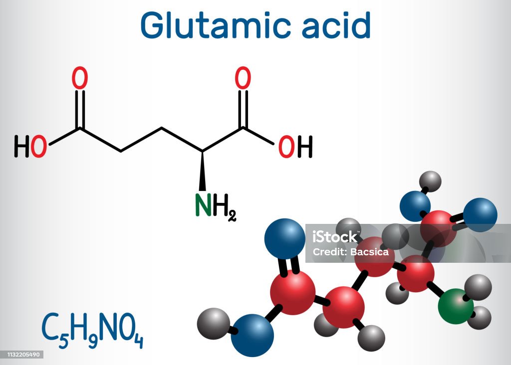 Glutamik Asit Alifatik Amino Asit Molekül Yapısal Kimyasal Formül Ve ... Glutamik Asit Alifatik Amino Asit Molekül Yapısal Kimyasal Formül Ve ...