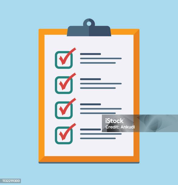 Check List Platte Icoon Stockvectorkunst En Meer Beelden Van Checklist