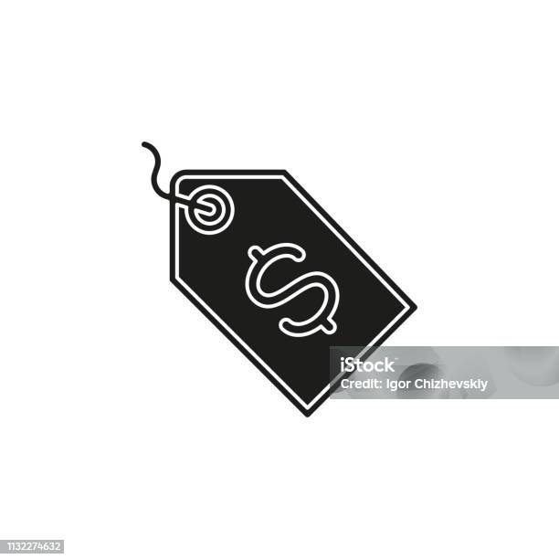 Vector Dollar Tag Signe Icône Dollar Argentsymbole De Facture Dollar