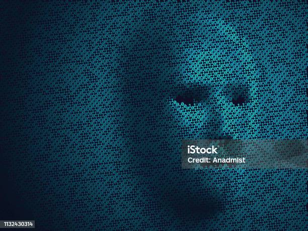 Background Robot Danger Dark Face Cyborg Binary Code Head Data Intellect Mind Virtual