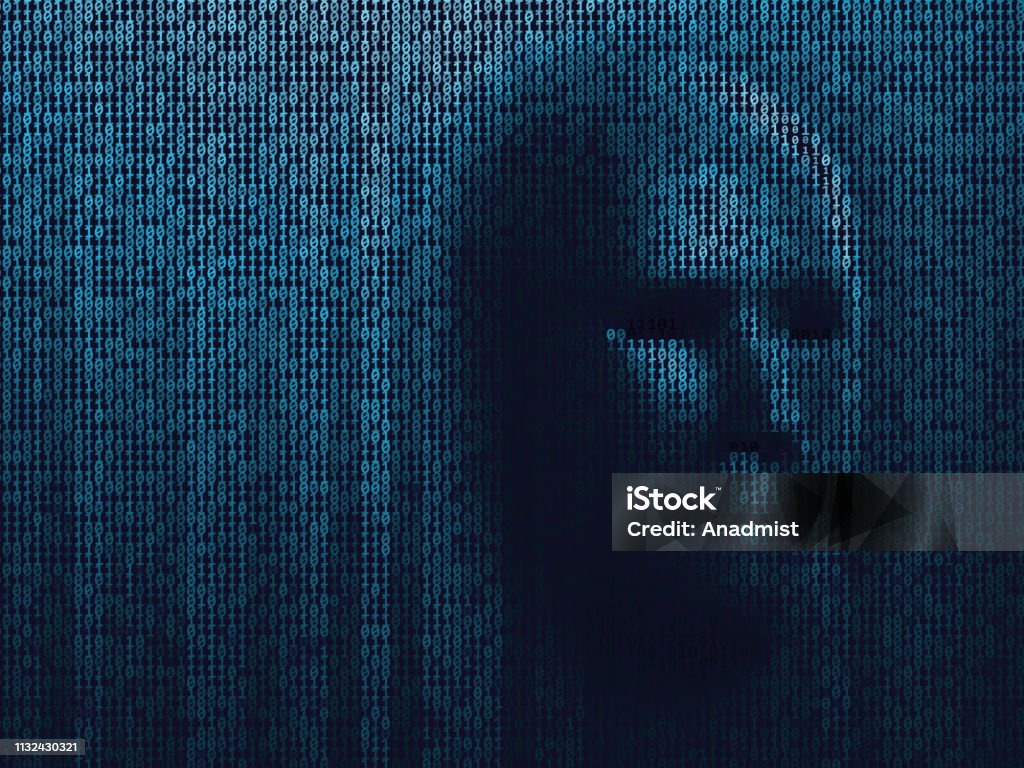 Binary Background Hacker Robot Danger Dark Face Cyborg Binary Code Head Data Intellect Mind
