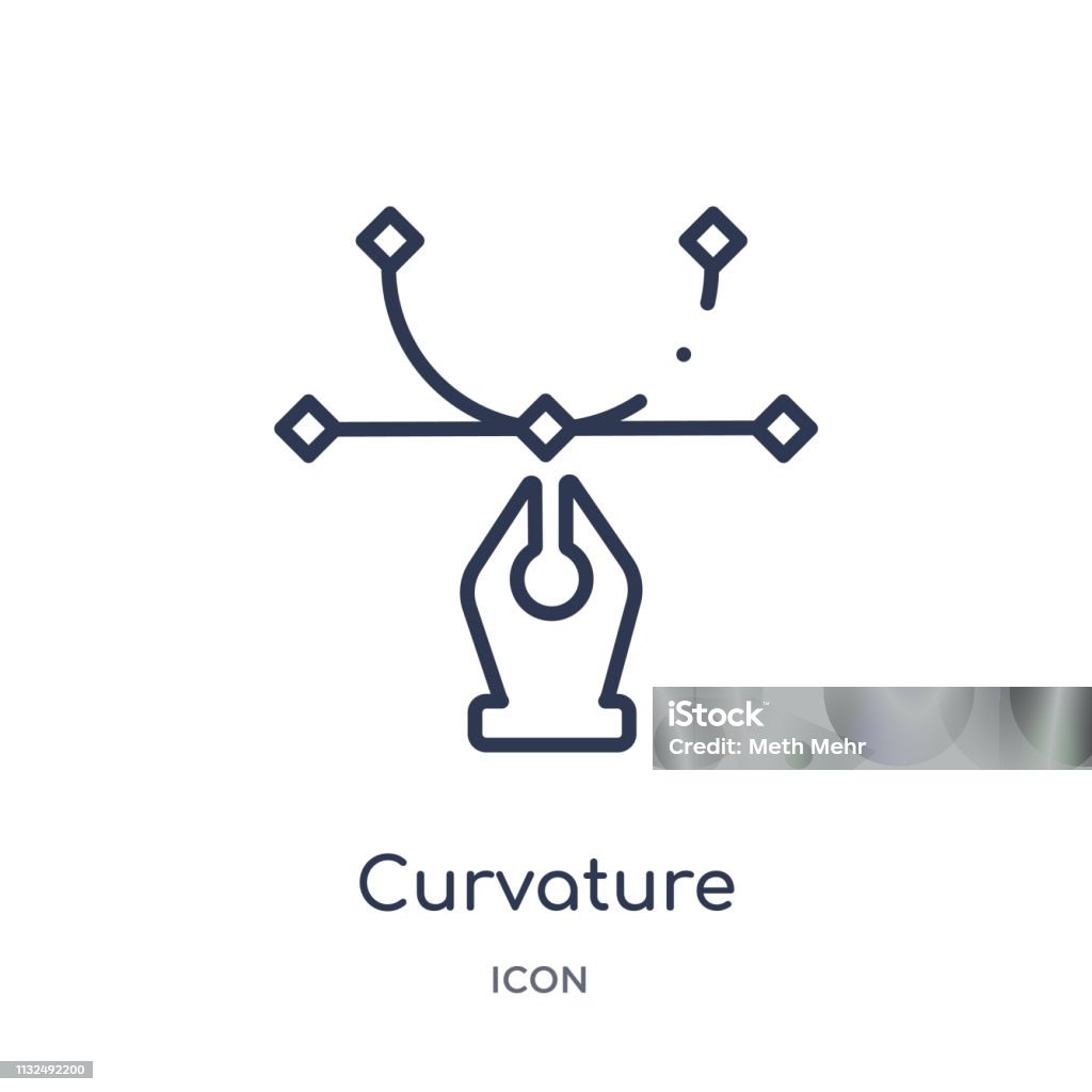 Icône De Courbure Linéaire De La Collection De Contours Doutils Edit