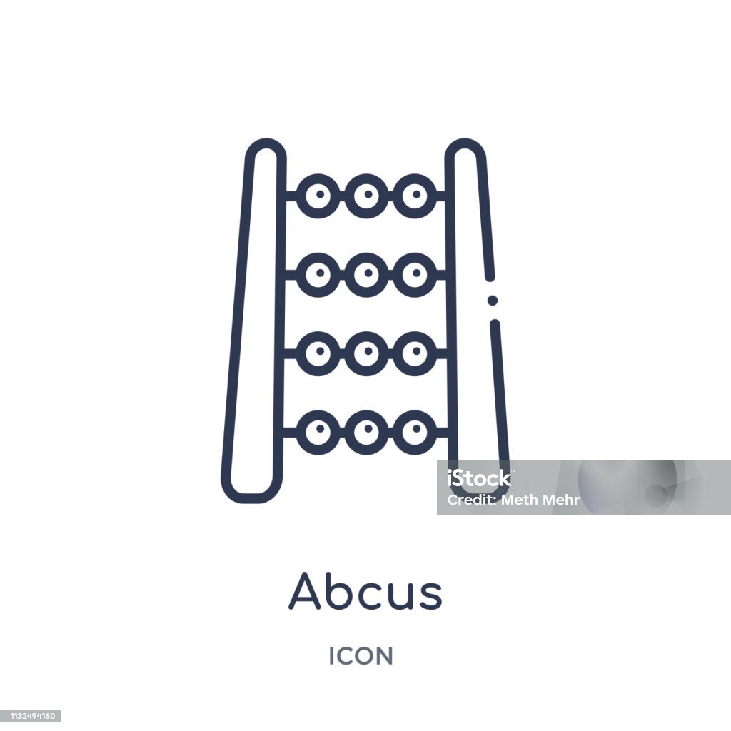 Vetores De Ícone Linear Do Abcus Da Coleção Do Esboço Da Instrução