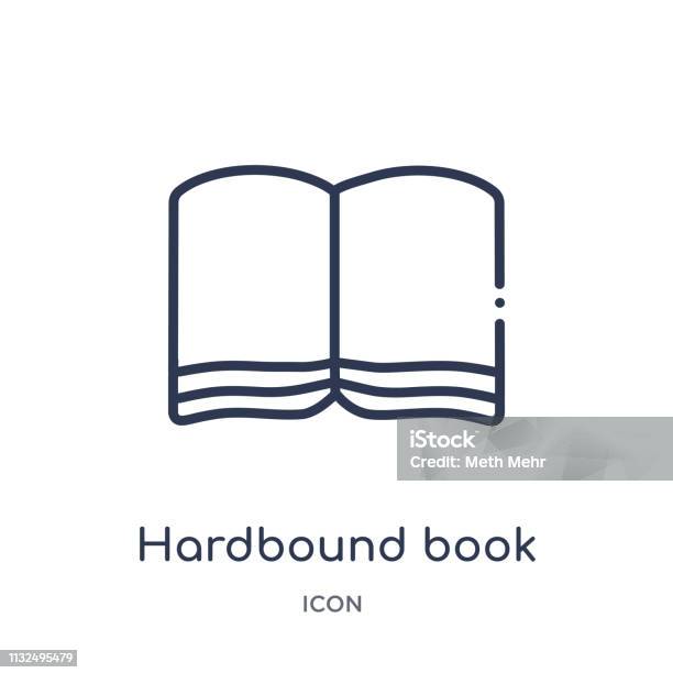 Vetores De Ícone Hardbound Linear Do Livro Da Coleção Do Esboço Da