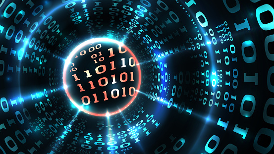 Abstract Computer Data Background Programming Binary Code Data Stream