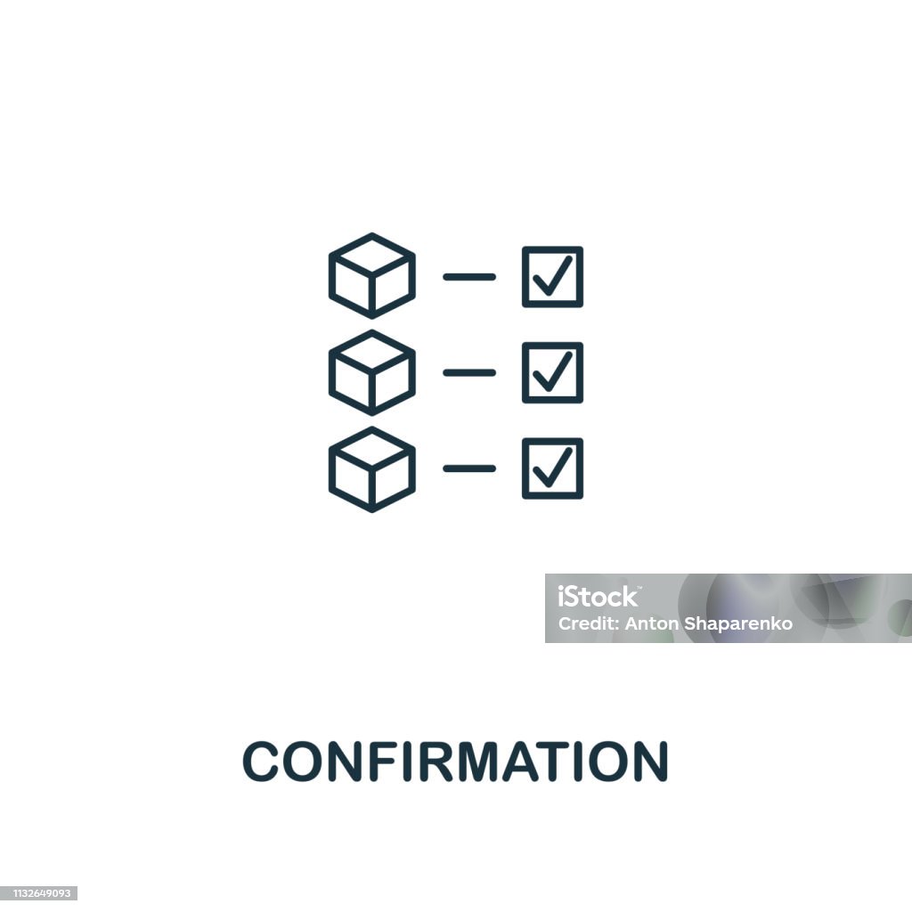 Confirmation Outline Icon Thin Line Style Design From Blockchain Icons Collection Creative