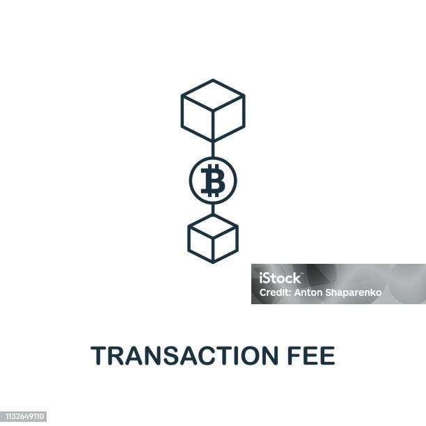 Transaction Fee Outline Icon Thin Line Style Design From Blockchain Icons Collection Creative