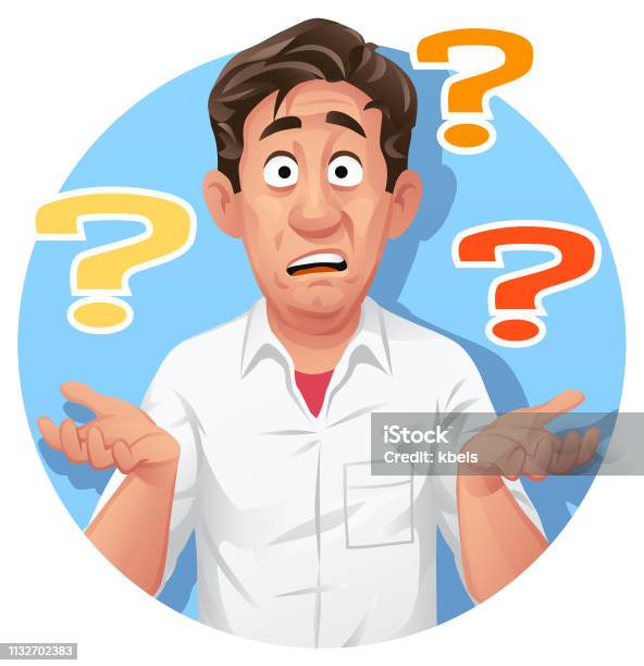 Confused Man With Questions Stock Illustration Download Image Now