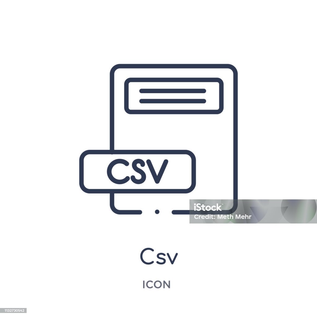Ikon Csv Linear Dari Koleksi Kerangka Tipe File Vektor Csv Garis Tipis