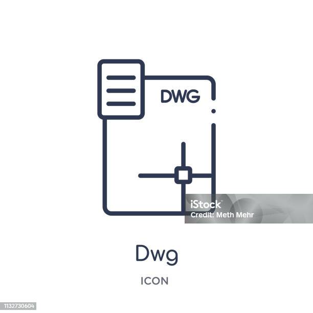 Ikon Dwg Linear Dari Koleksi Kerangka Tipe File Vektor Dwg Garis Tipis