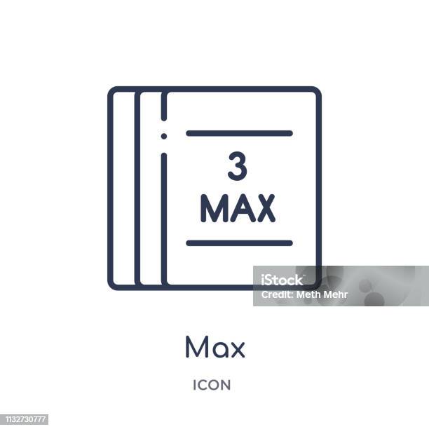 Ikon Max Linear Dari Koleksi Kerangka Tipe File Vektor Max Garis Tipis