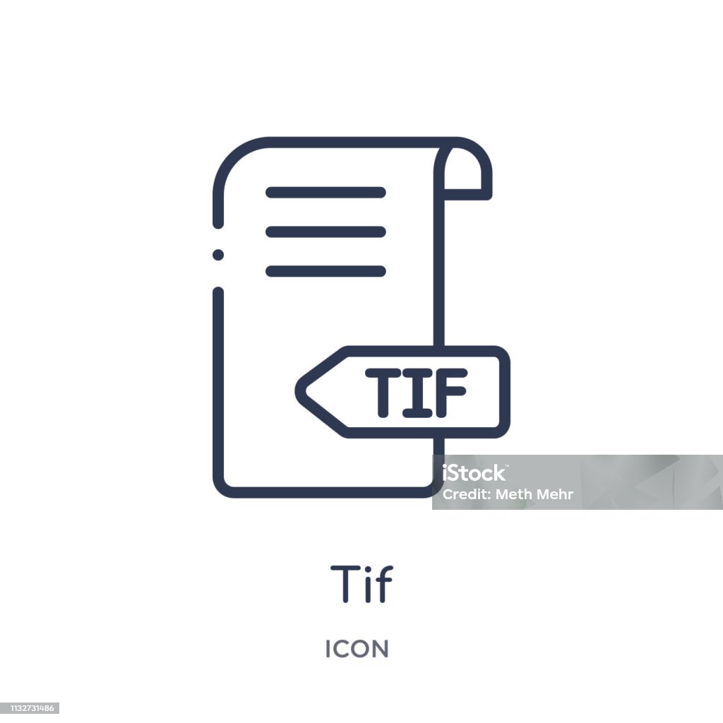 Ikon Tif Linear Dari Koleksi Kerangka Tipe File Vektor Tif Garis Tipis