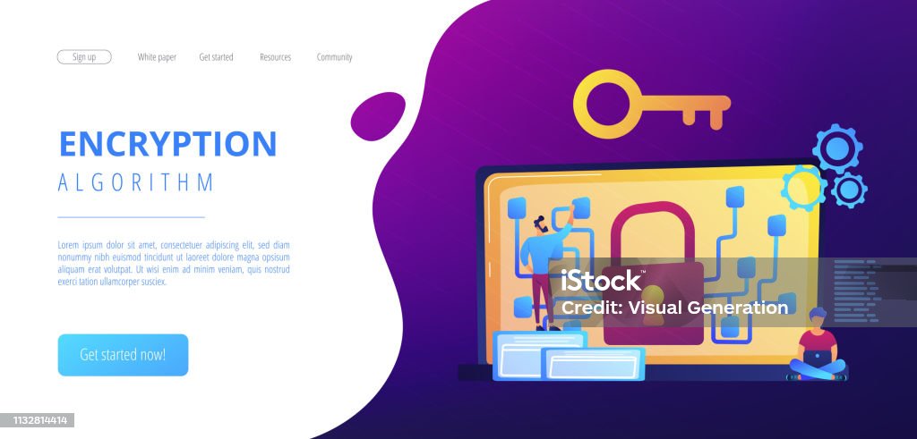 Cryptography And Encryption Concept Landing Page Stock Illustration Download Image Now