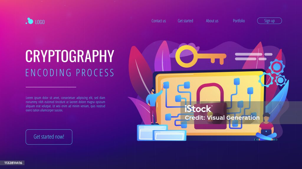Cryptography And Encryption Concept Landing Page Stock Illustration Download Image Now