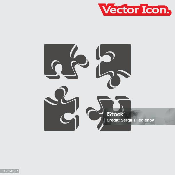 Symbole De Signe Isolé Dicône De Puzzle Et Style Plat Pour Lapplication