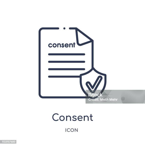 Linear Consent Icon From Gdpr Outline Collection Thin Line Consent Icon
